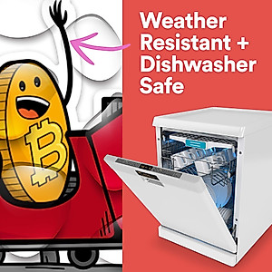 Stickeroonie Bitcoin Vinyl Sticker, Bitcoin on a Roller Coaster Ride, 4 x 4 Inches Size