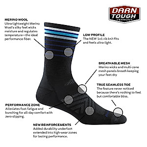 Darn Tough Men's Stride Micro Crew Ultra-Lightweight Running Sock (Style 1036) - Charcoal, Large