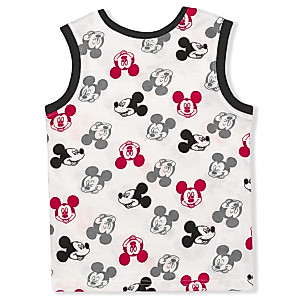 Disney Mickey Mouse Boys 3 Piece T-Shirt, Tank Top and Shorts Set for Infants - Red/White/Grey