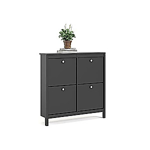 Tvilum, Black Matte Madrid 4 Drawer Shoe Cabinet