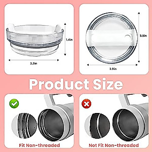 2 Pcs Tumbler Lid Replacement Fits for Stanley Cup 40 oz, Spill Splash Resistant Replacement Lids, Clear Tumbler Covers for Stanley Cup H2.0 Accessories(White)