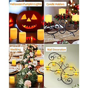 LOGUIDE Flameless Votive Candles,2 Inch Battery Operated Candles,24 pcs Last 6Days Longer Flickering LED Electric Fake Candle Bulk for Halloween,Party,Christmas,Wedding Proposal Decorations,Warm White