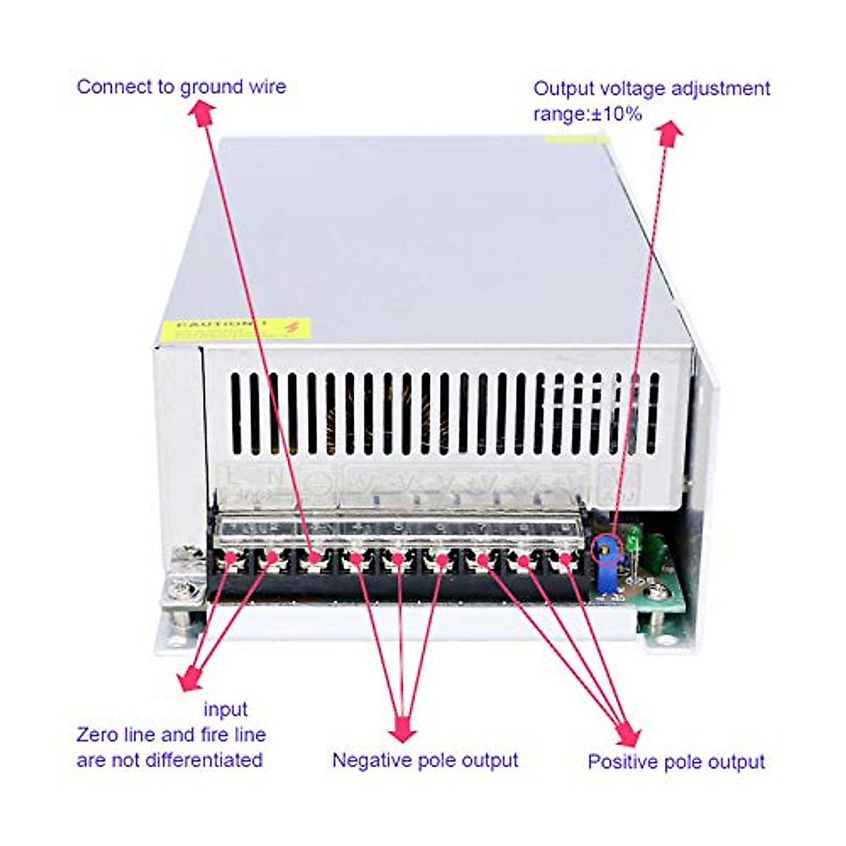 JINGMAIDA Switching Power Supply 1000W DC 48V 20A Power Adapter Driver Transformer 220V110V AC DC 48V for CCTV, Computer Project, 3D Printer, LED Strip Light, Router,Silver