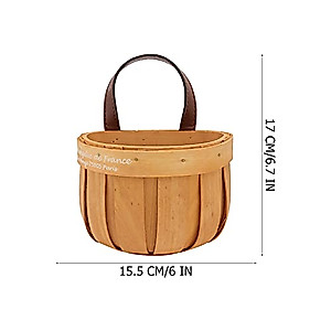 Amosfun Flower Girl Baskets 2pcs Wall Hanging Storage Baskets Japanese- Style Woodchip Flower Basket Planter Pot Sundries Organizer Container for Home Living Room Outdoor Picnic Kids Storage Basket