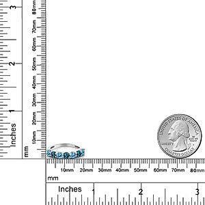 Gem Stone King 925 Sterling Silver Swiss Blue Topaz & London Blue Topaz Anniversary Ring For Women (1.40 Cttw, Gemstone Birthstone, Available in size 5, 6, 7, 8, 9)