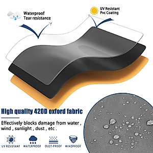 2 Pack Patio Rocking Chair Cover 27.5" L x 32.5" D x 39" H 420D Waterproof Oxford Fabric Production Outdoor Furniture Rocking Chair Covers - Grey