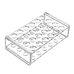 Othmro 2pcs Transparent Acrylic Test Tube Holder Rack,Centrifuge Tube Holder,Plastic Stand for Labortory Holder 14mm 24Holes Suitable for 5ml Test Tubes