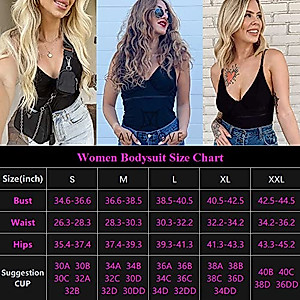 Avidlove Womens Sexy Lingerie Sleeveless Bodysuit V Neck Thong Bodysuits Leotard Tank Tops Black Small