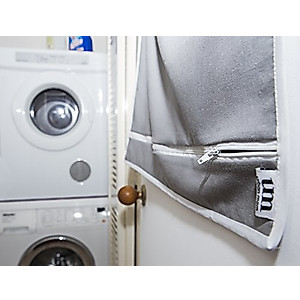 Urban Mom Door Hanging Laundry Hamper with Stainless Steel Hooks (Gray)