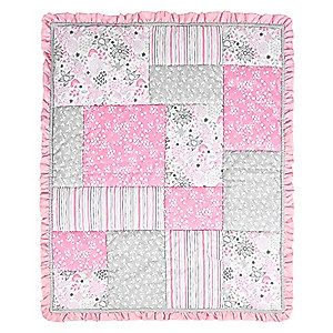 KIDDOS 3-Piece Baby Crib Bedding Set for Girls| Luxury Microfiber |Baby Crib Bedding Sets Include Comforter, Crib Sheet and Bed Skirt |Pink Dream