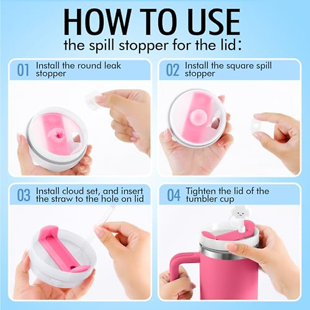 LorinShine 40 OZ Stainless Steel Tumbler with Lid and Straw, Insulated Cup with Handle, Leak Proof Tumbler, Large Water Iced Tea Coffee Bottle for Gift/Travel/Sport/Home