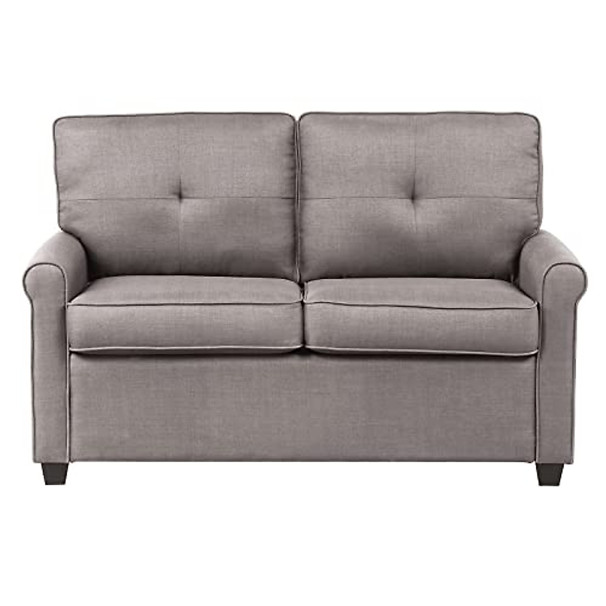 OUllUO Pull Out Sofa Bed Dual Plugs USB Ports, 2-in-1 Convertible Loveseat Sofa Couch Sleeper with Folding Mattress, Modern 2 Seat Small Sofa Couch for Living Room Apartment Guest Bedroom,Gray