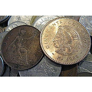 Premium World Coins Collection. Half Pound of Unsearched Coins from Around the World (About 50 Coins) with New and Old Coins In a Vx Investments Pouch