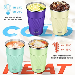 KETIEE 12oz Coffee Mug: Vacuum Insulated Coffee Cup with Leakproof Lid, Travel Coffee Mug Stainless Steel Double Walled Reusable Coffee Cup for Hot and Cold Water Coffee