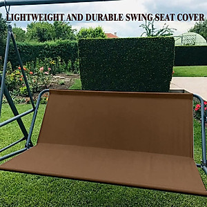 Vinelftage Swing Chair Cover Bench Replacement Cover, 600D Waterproof Rocking Chair Seat Covers for Outdoor Patio Garden Swing Chair 2/3 Seater(Brown 54.3x19.5x19.5 inches)
