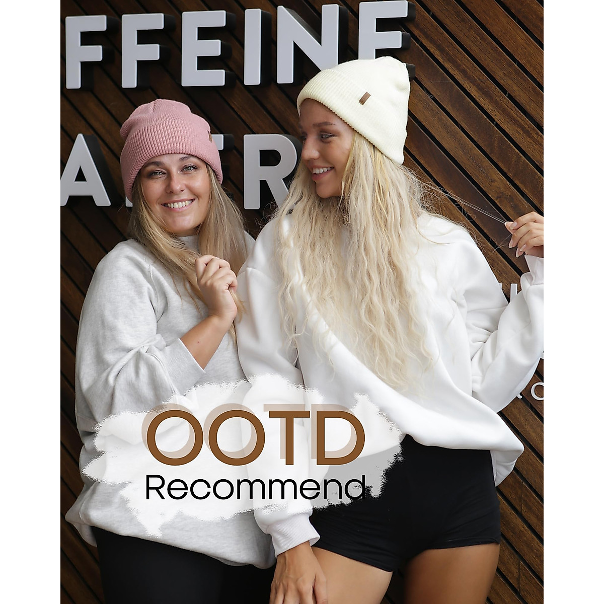 FURTALK Beanie Hats for Women Men Winter Hats Womens Knitted Slouchy Beanies Cuffed Skull Cap Warm Ski Hat Beige