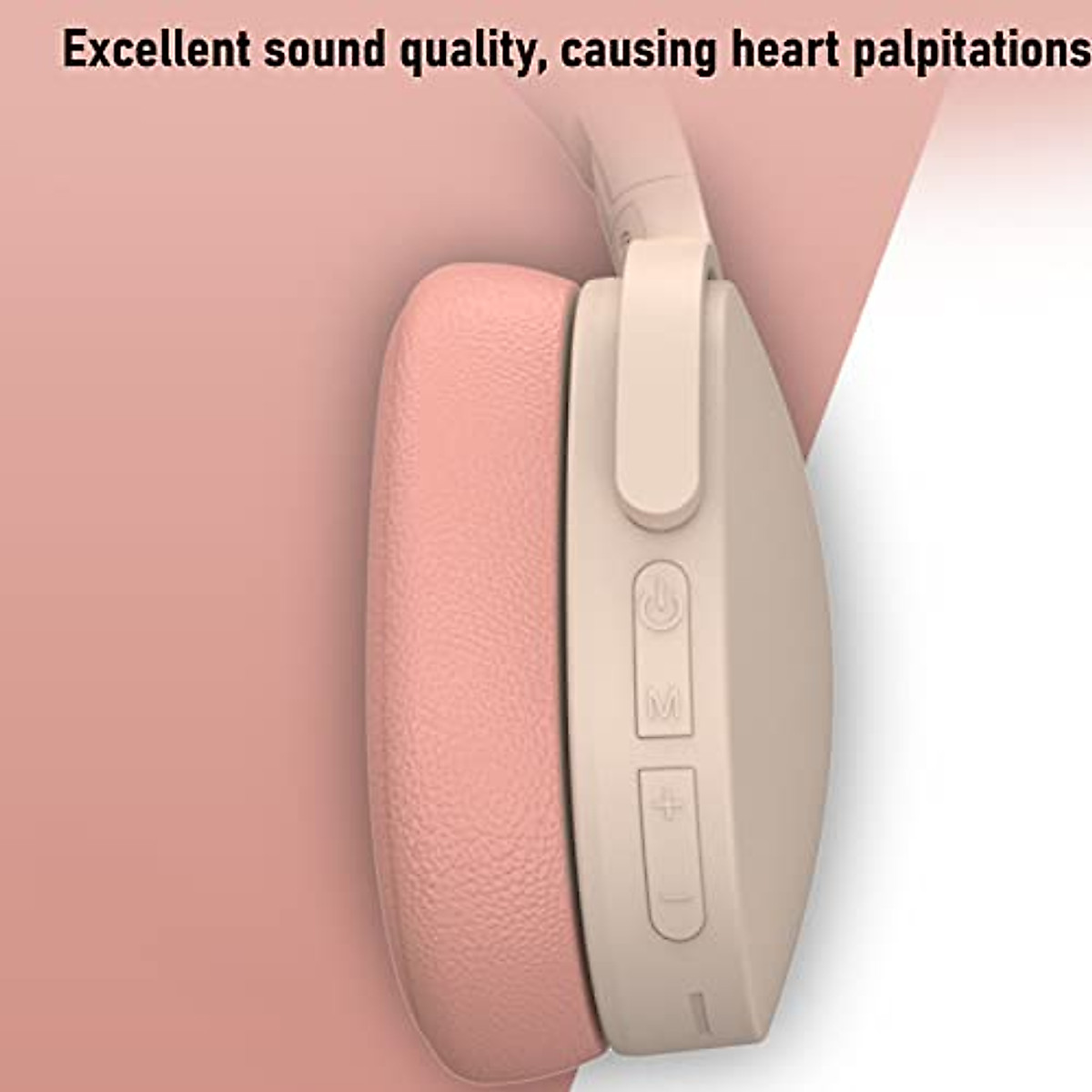 Over-Ear Headphones Wireless Bluetooth Noise Cancelling Headphones Soft Earmuffs Head-Mounted Headphones Lightweight Wireless Headphones Hifi Stereo, LED, PC/Cell Phones/TV/Mp3/Mp4 Cool Stuff (Pink)