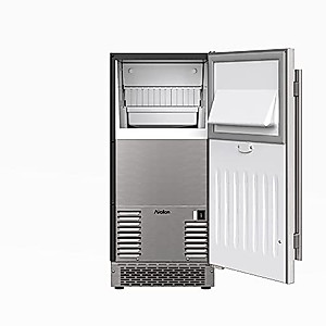 Avallon AIMG151GSSIRH 15 Inch Wide 26 Lbs. Built-in/Free Standing Ice Maker with 56 Lbs. Daily Ice Production and Wash Mode