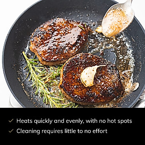 Scanpan Pro IQ 2-Piece Fry Pan Set - Includes 9.5” & 11” Fry Pans - Easy-to-Use Nonstick Cookware - Dishwasher, Metal Utensil & Oven Safe - Made by Hand in Denmark