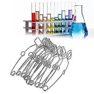 10PCS Spring Test Tube Holders Stainless Steel Clip Clamp, Lab Test Tube Clamp with Finger Grip, Laboratory Experiment Testing Holder Tool for Standard Test Tubes, 14.6cm / 5.7inch