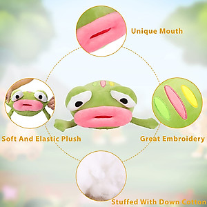 CAZOYEE Soft Frog Plush Stuffed Animal, Funny Frog Snuggly Hugging Pillow, Frog Cute Plushie Toy Gift for Kids, Cuddly Frog Plushies Decoration,10"