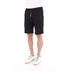 A|X ARMANI EXCHANGE Men's Drawstring Bermuda Short with Zip Pockets, Black, XL
