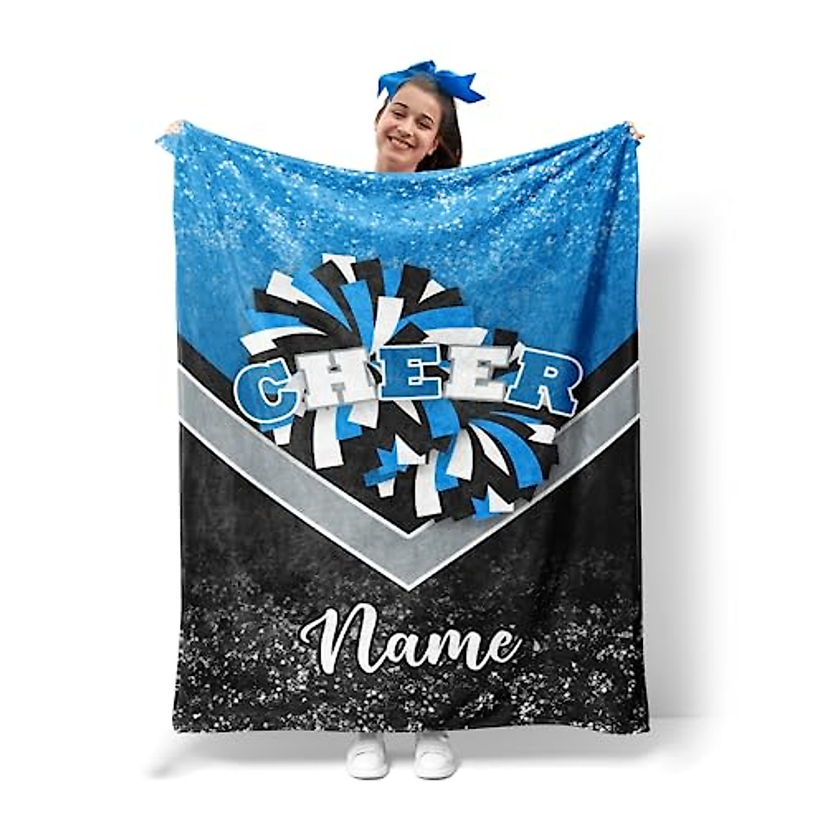 Batorkpl Personalized Cheerleader Gifts Blanket Custom Cheerleading Gifts with Name for Girls Cheer Gifts for Cheerleaders Cheer Gift Cheer Squad Birthday Gift Ideas for Girls