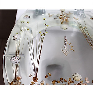 U/V Style Bidet Toilet Seat,Unplugged Intelligent Toilet Lid Spray Fresh Mechanical Nozzle Resin Transparent Design Shell Toilet Seats (CQ-5835)