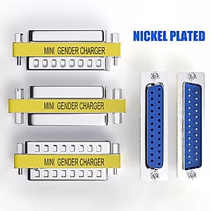 Warmstor 6-Pack DB25 25Pin Female to Female Male to Male Mini Gender Changer Coupler Adapter RS232 Serial Cable Connector