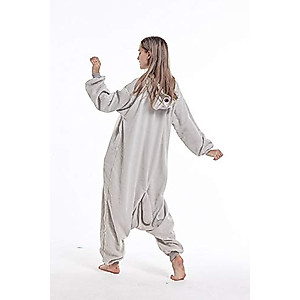 Sqlszt Animal Onesie Adult One Piece Pajamas Unisex Cosplay Costume for Women Men XL Grey