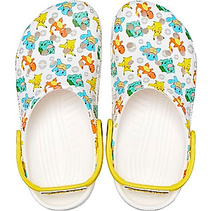 Crocs Unisex Classic Pikachu Clogs, Pokemon Shoes, White/Multi, Numeric_5 US Men