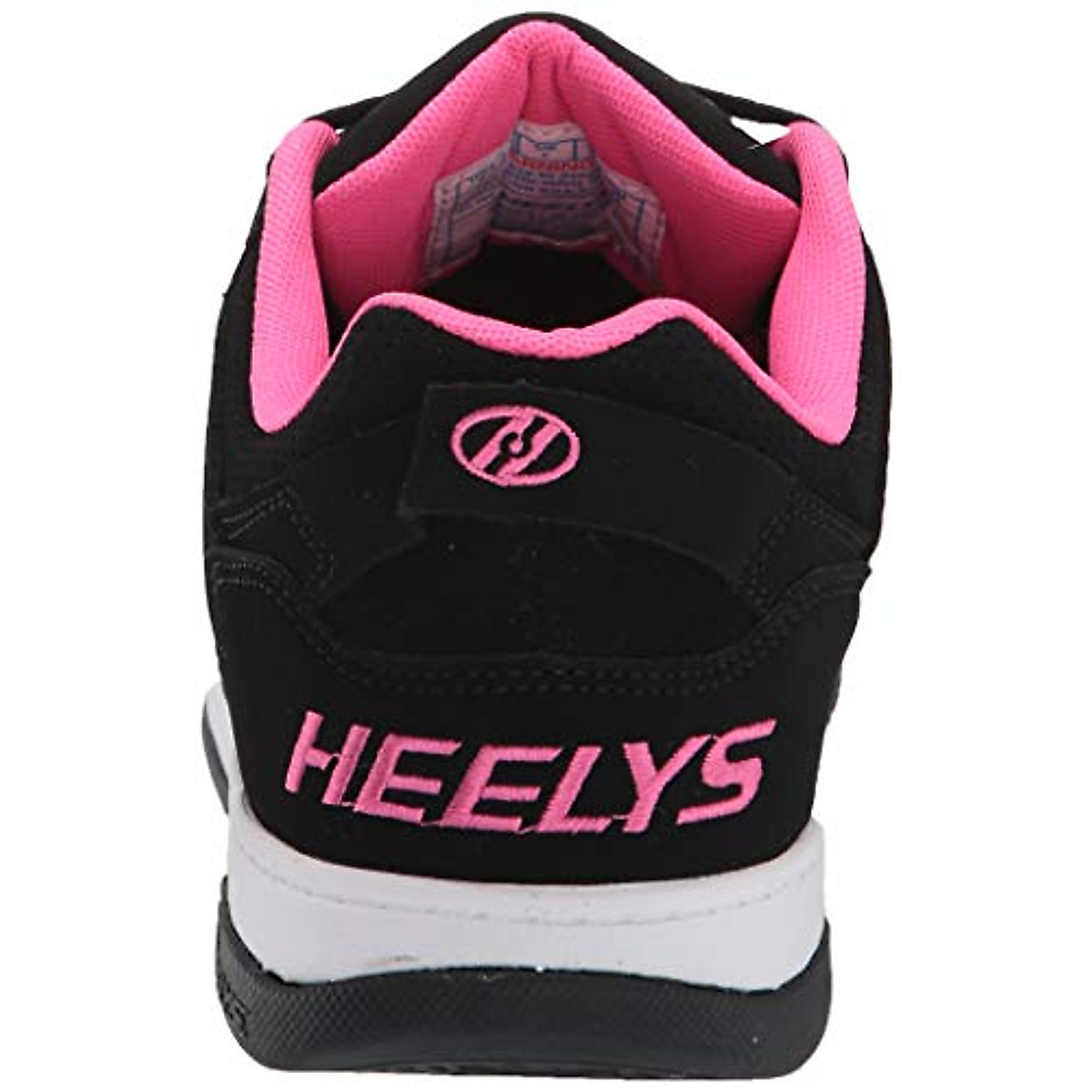 HEELYS Girl's Voyager Tennis Shoe, Black/Pink, 2 M US Big Kid