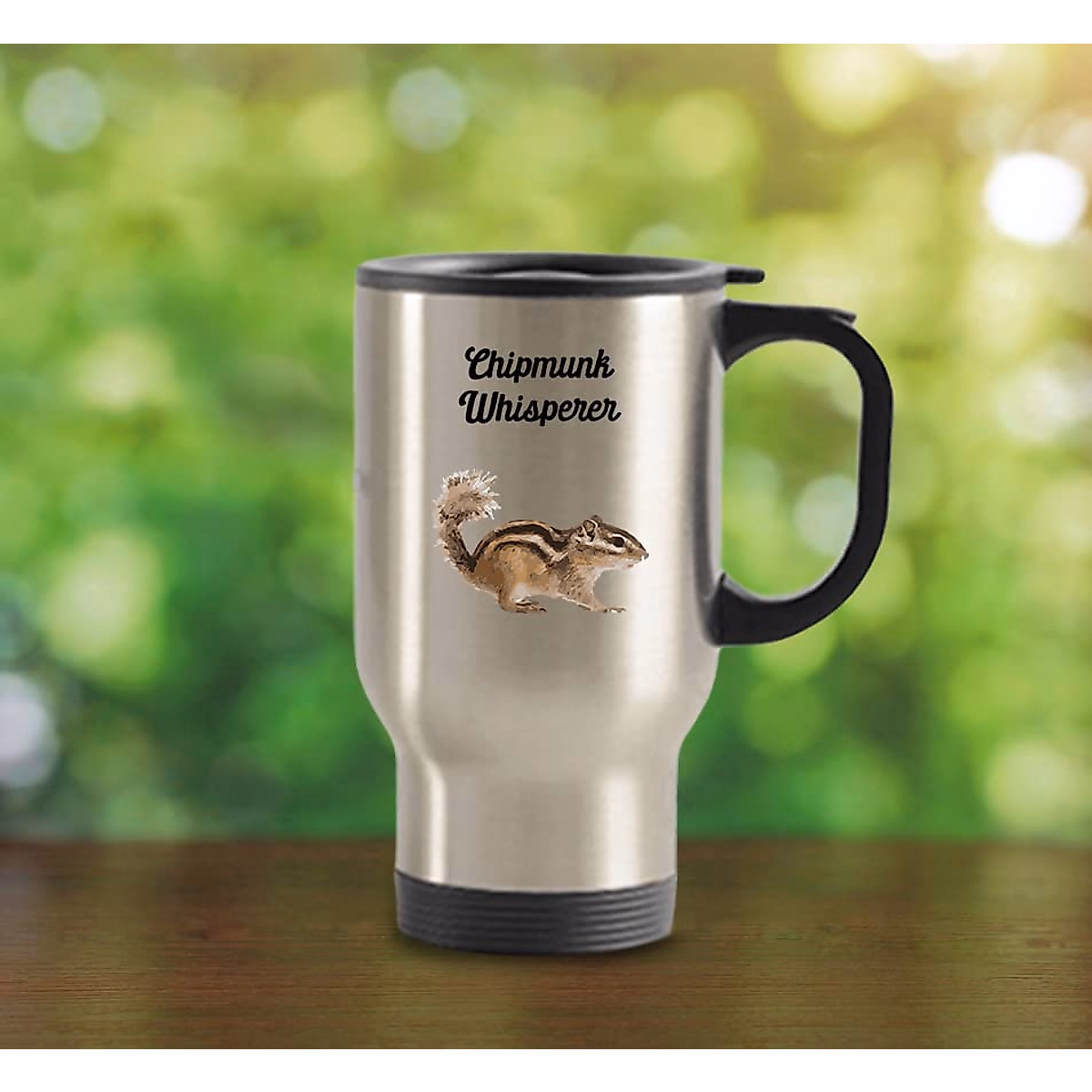 SpreadPassion Chipmunk Whisperer Travel Mug - Funny Tea Hot Cocoa Coffee Insulated Tumbler Cup - Novelty Birthday Christmas Gag Gifts Idea