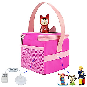 Carrying Bag for Toniebox and Tonies Figures, with Cover for Tonies Ears, Storage Case for Toniebox Characters and Accessories, Pink