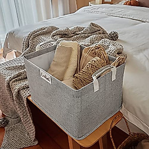 LoforHoney Home Bundle- Storage Bins with Metal Frames Light Gray Jumbo 2-Pack & 4-Pack