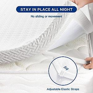 3 Inch Memory Foam Mattress Topper King Size Gel Memory Foam Cooling Mattress Topper Mattress Pad Cover for Back Pain Bed Topper with Washable Cover