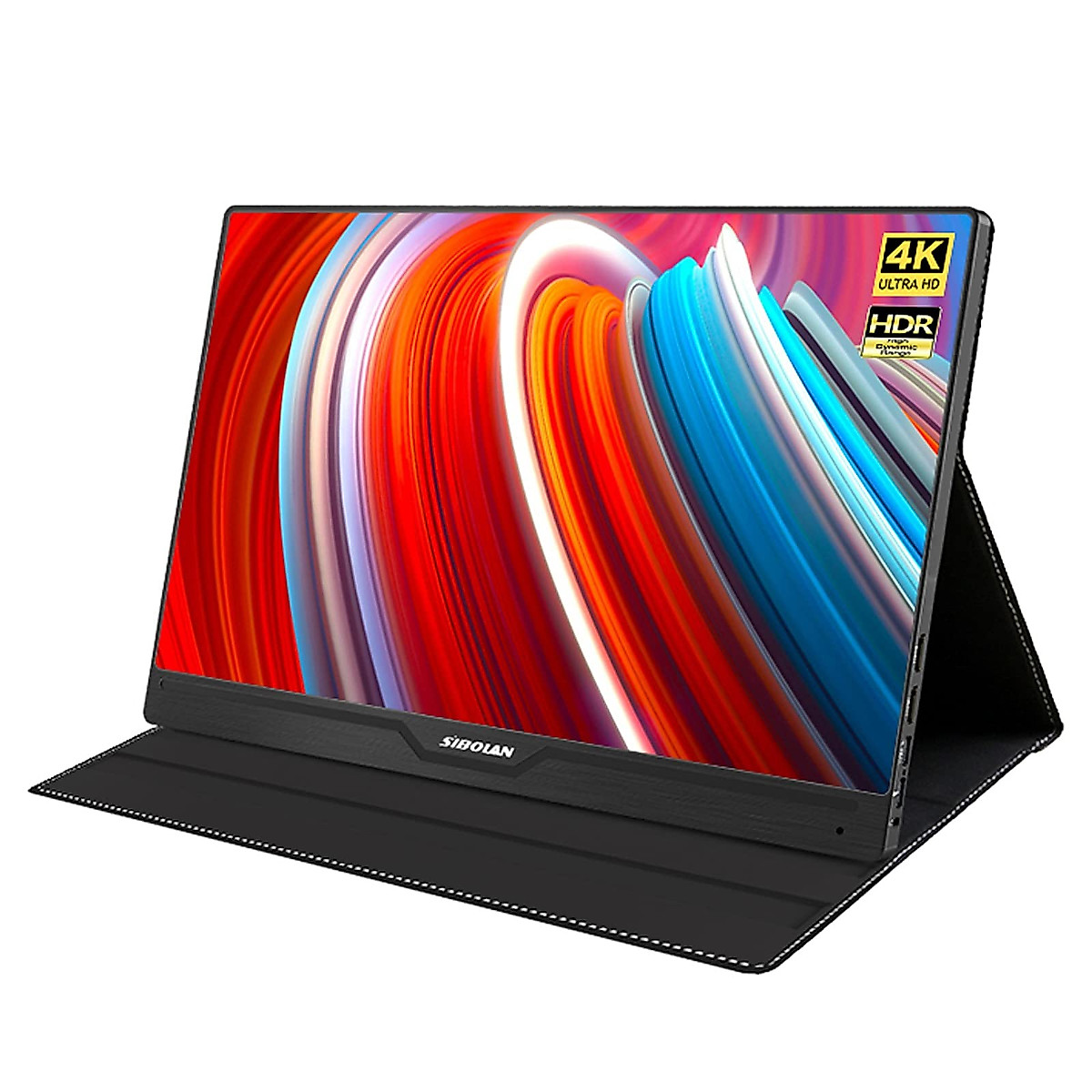 HONGFEISHANGMAO Monitor 4K Portable Monitor 15.6'' HDR FHD IPS Touchable Computer Display with USB-C HDMI Gaming Monitor for Xbox PS4 Switch Laptop PC Phone, 3840x2160 Gaming Monitor