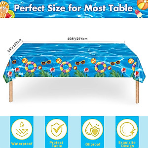 Pool Birthdy Party Tableware set,Beach Theme Party Supplies,Paper Plates,Napkins,Tablecloth for Kids Birthday, Pool,Beach,Summer Party,76 PCS,Serves 25