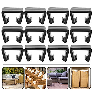 GANAZONO 12Pcs Sofa Card Slot Garden Furniture Clips sectional Sofa Fasteners Wicker Chair Fasteners Chair Couch Clip Rattan Furniture Clamps Sofa Clamps Rattan Sofa pp Rattan Chair Module