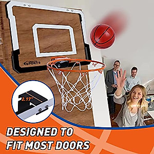 Xucutu Indoor Mini Basketball Hoop for Door - Foldable Over The Door Basketball Hoop Indoor for Kid with 4 Balls for Wall & Room Basketball Toy Gift for Boy Kids Teens