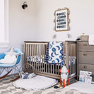 Burt's Bees Baby - Fitted Crib Sheet, Boys & Unisex 100% Organic Cotton Crib Sheet for Standard Crib and Toddler Mattresses (Hello Moon!) 28x52 Inch (Pack of 1)