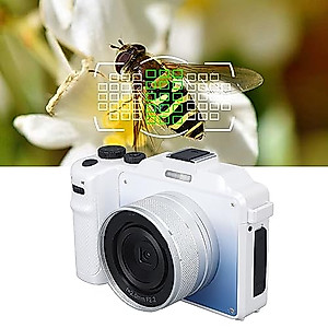 HD Digital Camera, Dual Lens Anti Shake 3.0inch IPS Display USB Connection 4K Digital Camera 18X Autofocus for Traveling (White)