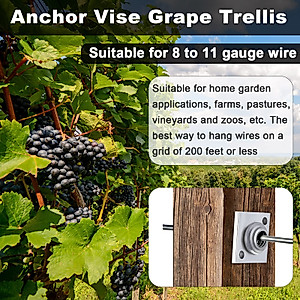 5 Pcs Anchor Wire Vise Anchor Vise Grape Trellis 9 Gauge Metal Wire Galvanized Solid Wire for Tightening 8-11 Gauge Wire to Build Trellises, Vineyards, Fences and Arbors