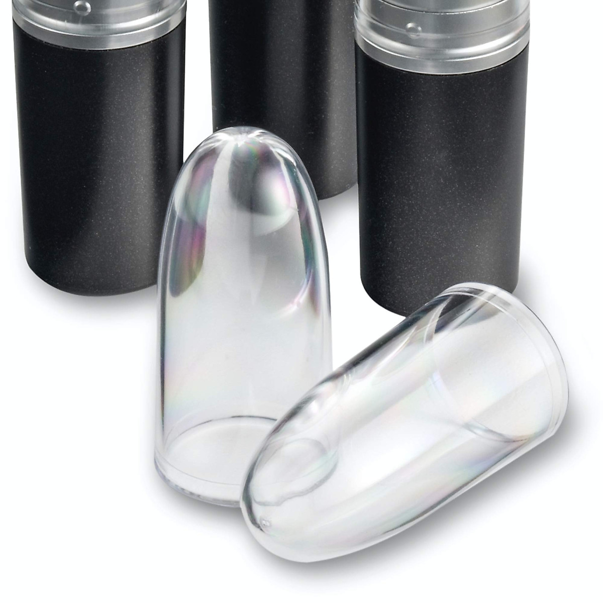 Clear Acrylic Lipstick Caps - Replaces Original Individual MAC Lipstick Caps - See Your Favorite Lipstick Color Easily (24 Pack)