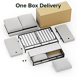 ZINUS Logan Loveseat, Green Tea Infused Foam Cushions, Tool-Free, Easy Assembly, Light Grey