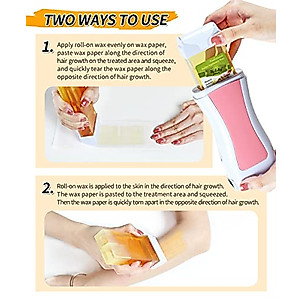 Roll On Wax for Women, Waxing Kit for Sensitive Skin, Rose & Honey Roll On Wax Kit for Larger Areas of the Body, Roller Waxing Kit Hair Removal, at Home Waxing Kit for Women and Men