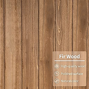 MCombo Outdoor Wood Storage Cabinet, Small Size Garden Cupboard with Door and Shelves, Outside Tools Shed for Patio (30.3"x21.2"x53.9") 0733 (Beige)