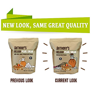 Anthony's Belgian Pearl Sugar, 1.5 lb, Batch Tested and Verified Gluten Free, Medium Sized Pearls