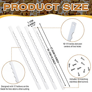 Lasnten 4 Pcs Bread Bow Knife Blades Stainless Steel Replacement Blade Serrated Bread Blade with Screws for Wooden Bread Knife