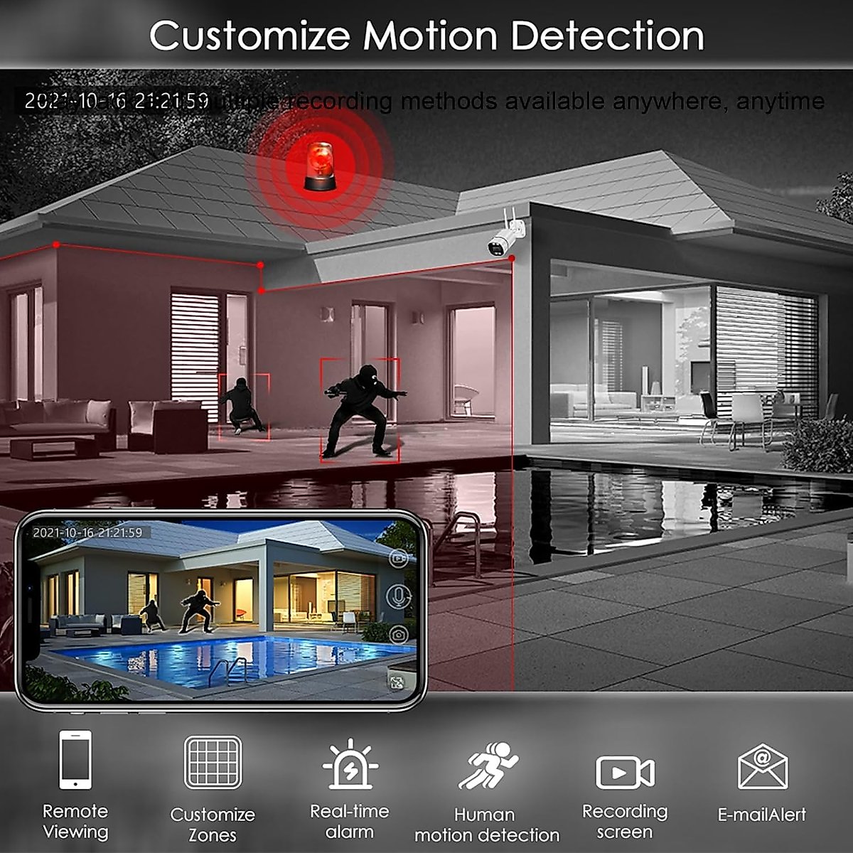 Lapetus 4CH 1080N Hybrid 5-in-1 AHD DVR (1080P NVR+1080N AHD+960H Analog+TVI+CVI) Standalone DVR CCTV Surveillance Security System Video Recorder Motion Detection HDD & Cameras not Included